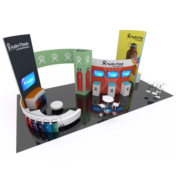 Hydraulic Podium Trade Show Displays with Graphics – Trade Show House