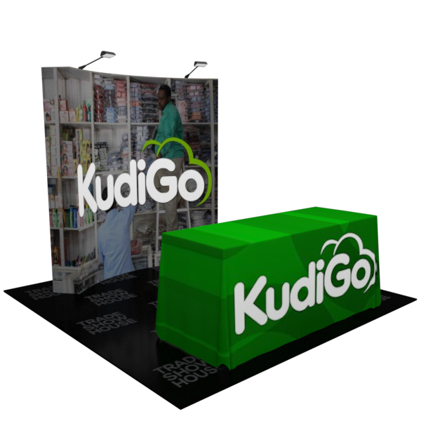 8ft Curved Pop Up Fabric Display Table Kit Green Booth – Trade Show House
