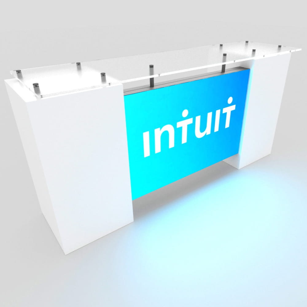 EC42C 7ft Modular Lightbox Locking Storage Reception Counter – Trade ...