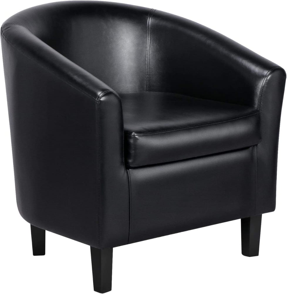 Modern Leather Barrel Club Chairs with Foam Padded Seat – Trade Show House