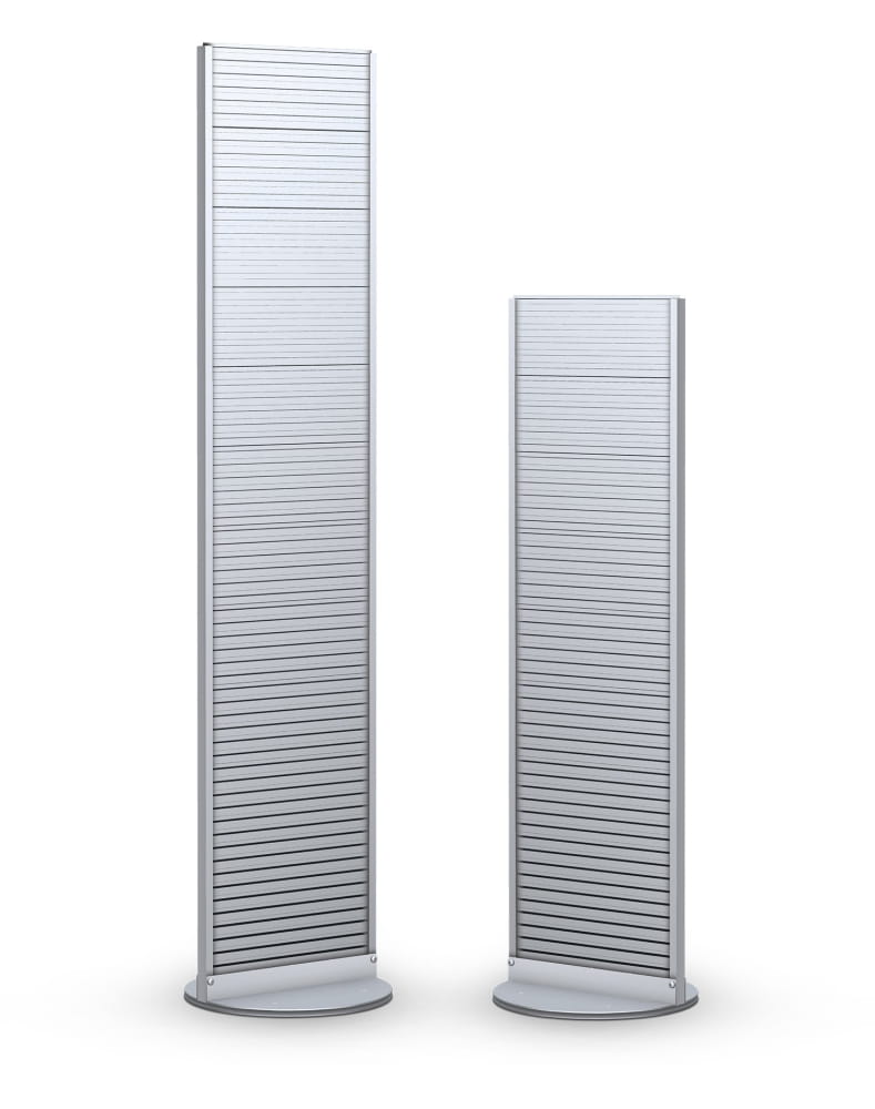 Rotating Aluminum Slatwall Stands Double Sided Display – Trade Show House